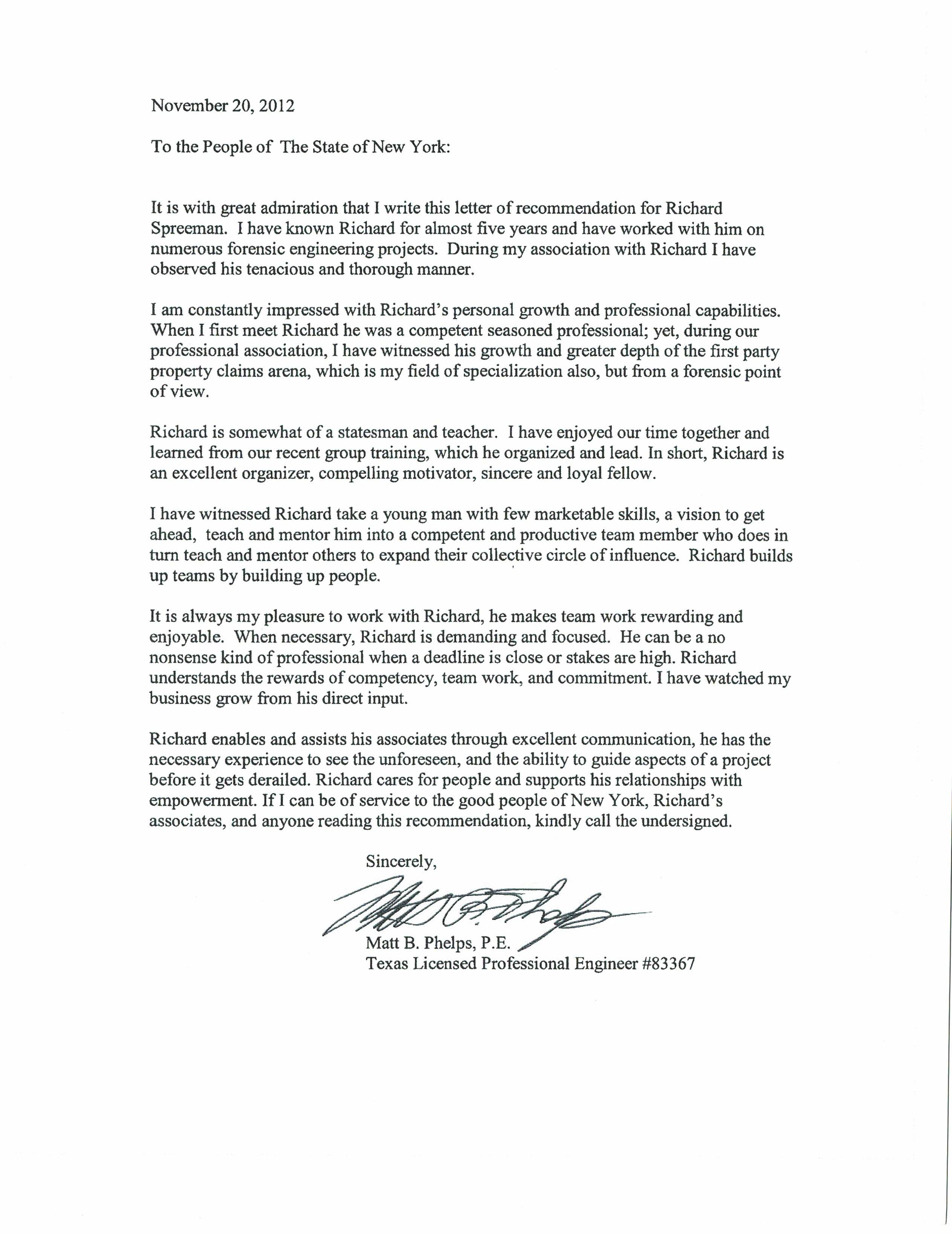 Recommendation.APEC letter – National Disaster Recovery Services, Inc.